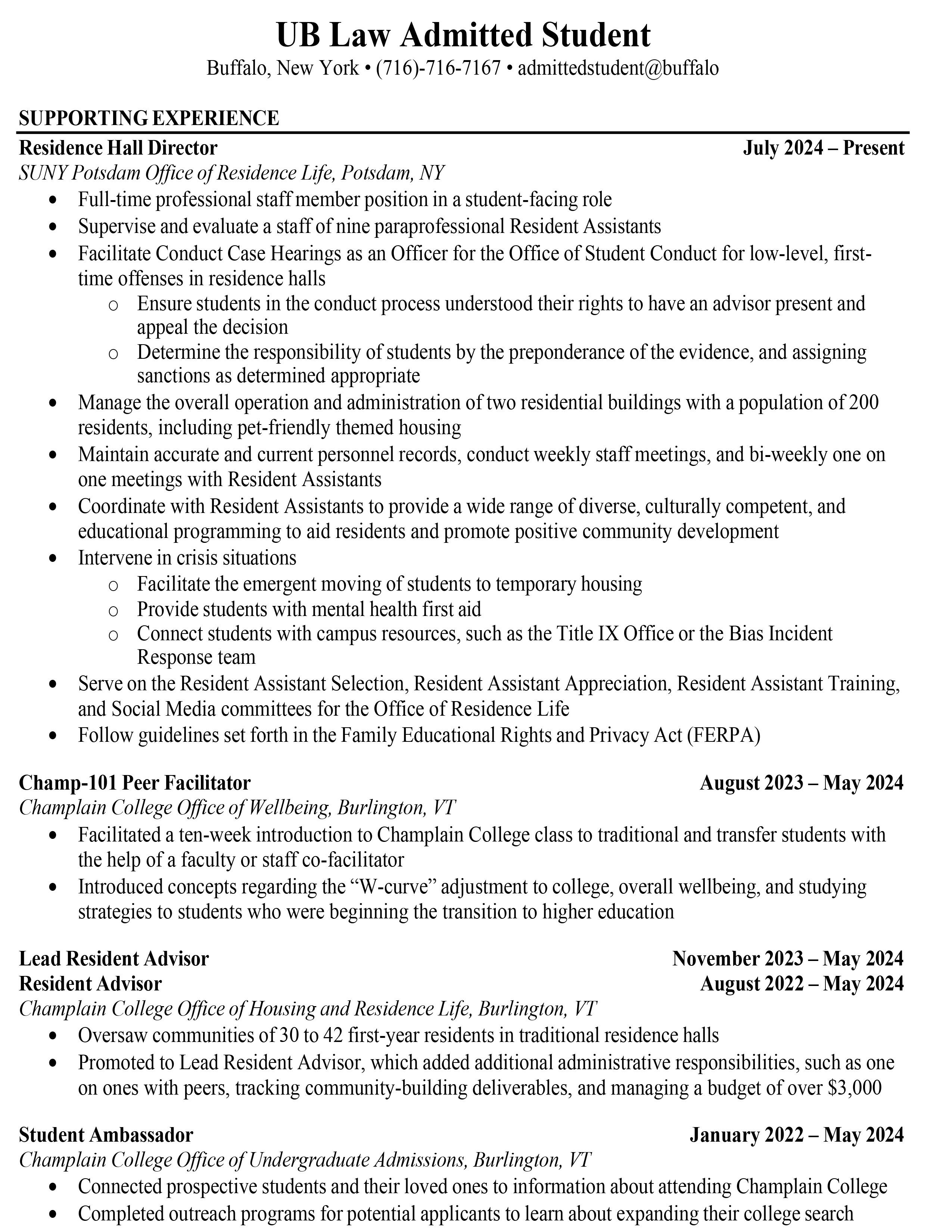 7 Law School Resume Templates: Prepping Your Resume for Law School ...