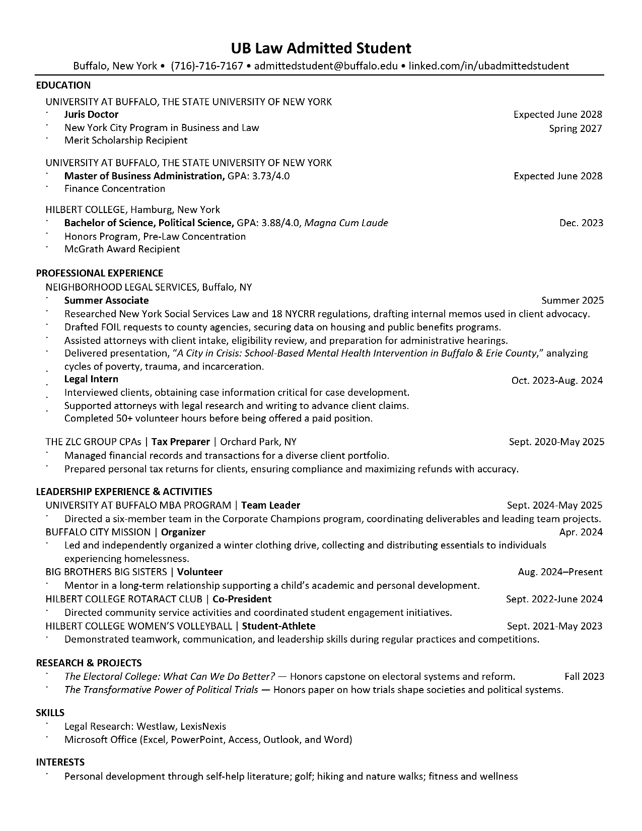 7 Law School Resume Templates: Prepping Your Resume for Law School ...